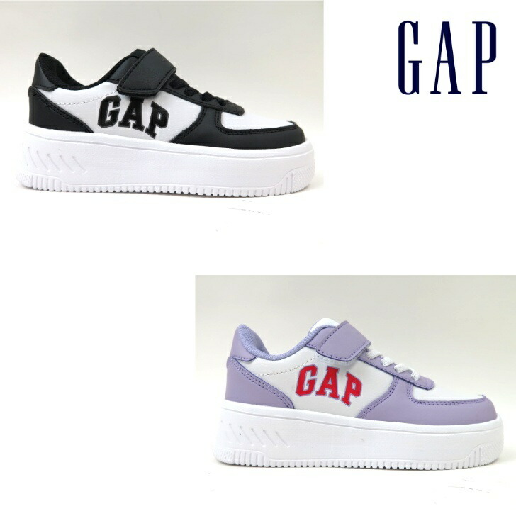 【楽天市場】GAP ギャップ GPK52317ホワイト/ブラック ホワイト/パープルジュニア キッズ スニーカー シューズ 運動靴 2E幅 マジックテープ ベルクロ コートタイプ：Lise