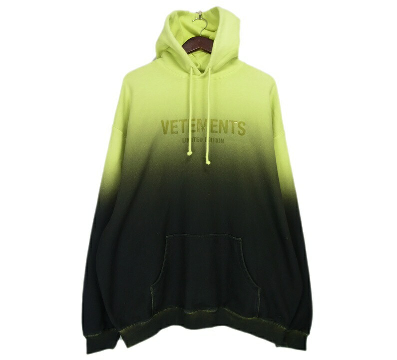 【楽天市場】ヴェトモン VETEMENTS 23AW 【 UE54HD200Y 】 ロゴ グラデーション フーディ パーカー グリーン× ...