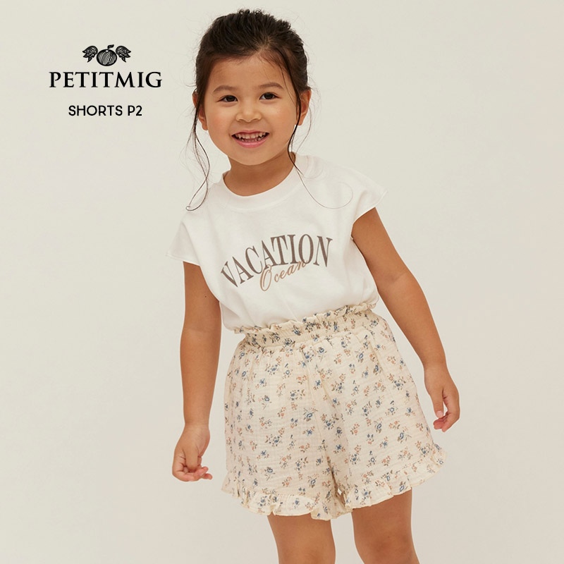 【楽天市場】【PETITMIG】 shorts P2 【1-2歳/80cm - 4-5歳/110cm】ショートパンツ 子花柄 ダブルガーゼ スタンドフリル フェミニン ボトムス 花柄 総柄 ...