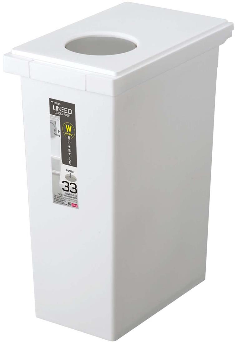 【楽天市場】新輝合成(Shinki Gosei) トンボ ユニード 防臭 ゴミ箱 33リットル 蓋を開けずにごみを捨てられる プッシュタイプ ホワイト 幅25×奥行41×高さ48cm 蓋付き ...