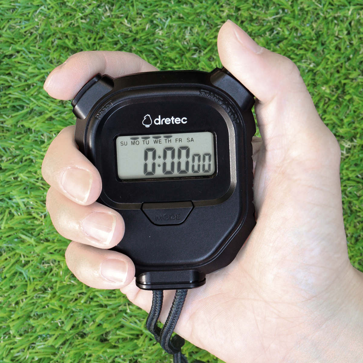 【楽天市場】ストップウォッチ ラグレ 滑りにくい （ ドリテック DRETEC タイマー デジタルタイマー 時計 軽量 カレンダー アラーム カウント 1/100秒計測 スプリットタイム ...