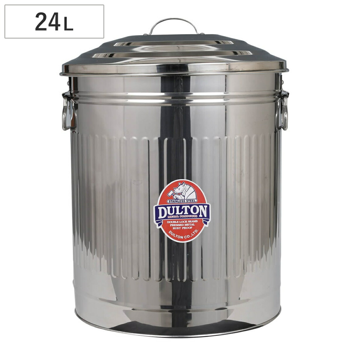 【楽天市場】ダルトン ゴミ箱 24Lフタ付 ステンレス製 ガベージ カン Lサイズ （ DULTON ごみ箱 24リットル ふた付き ダストボックス 缶 インテリア レトロ おしゃれ ...