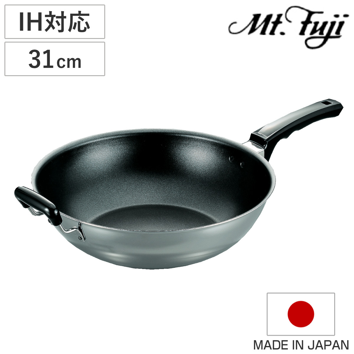 【楽天市場】中華鍋 31cm IH対応 中華鍋DX フジノス 日本製 深型フライパン （ いため鍋 炒め鍋 ガス火対応 アルミ ステンレス ふっ素加工 フッ素加工 31センチ 国産 3層構造 ...