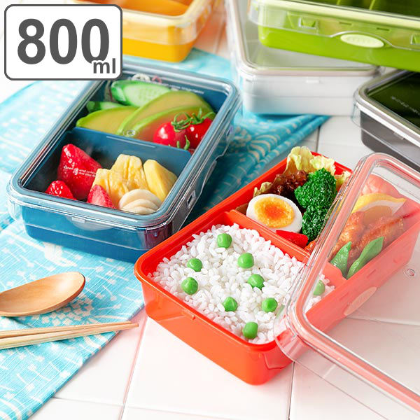 【楽天市場】お弁当箱 1段 PUSH＆PUSH2 保存容器 800ml ランチボックス （ 男子 大容量 弁当箱 軽量 レンジ対応 食洗機対応 男性 男の子 メンズ 高校生 弁当 お弁当 ...