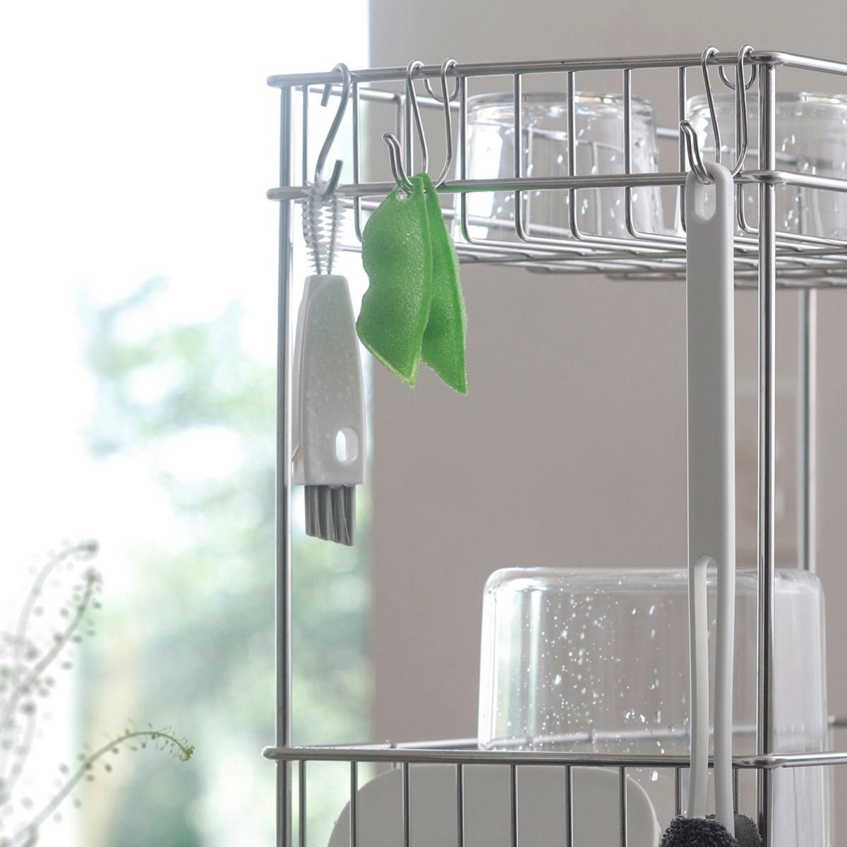 marna マーナ ボトル洗いビーンズ（2個入） K117 （ キッチンスポンジ ペットボトル洗い 食器用スポンジ 台所用スポンジ ペットボトル用 クリーナー キッチン スポンジ