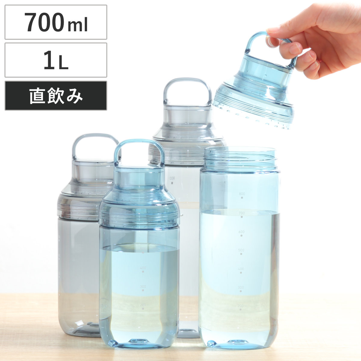 【楽天市場】LIPPY ウォーターボトル 700ml 1L 水筒 （ 直飲み クリアボトル マグボトル スポーツボトル 常温 大容量 日本製 マグ ボトル クリア ハンドル付き 透明 軽量 ...