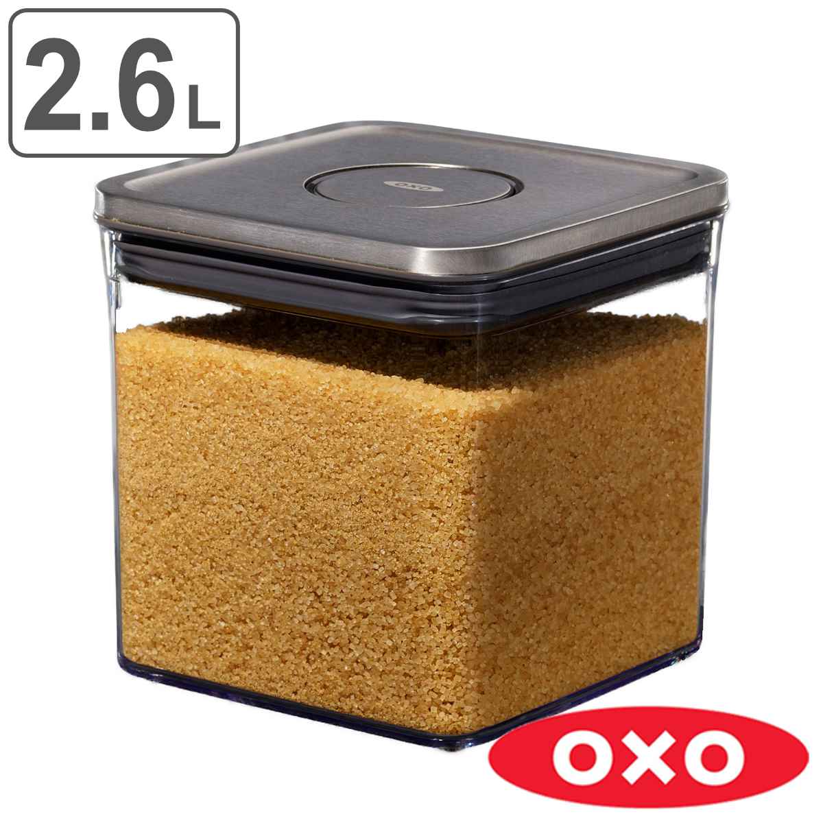 【楽天市場】OXO オクソー ステンレスポップコンテナ ビッグスクエア ショート 2.6L （ 保存容器 密閉 密閉容器 密閉保存容器 クリア 透明 ステンレス プラスチック 保存 容器 ...
