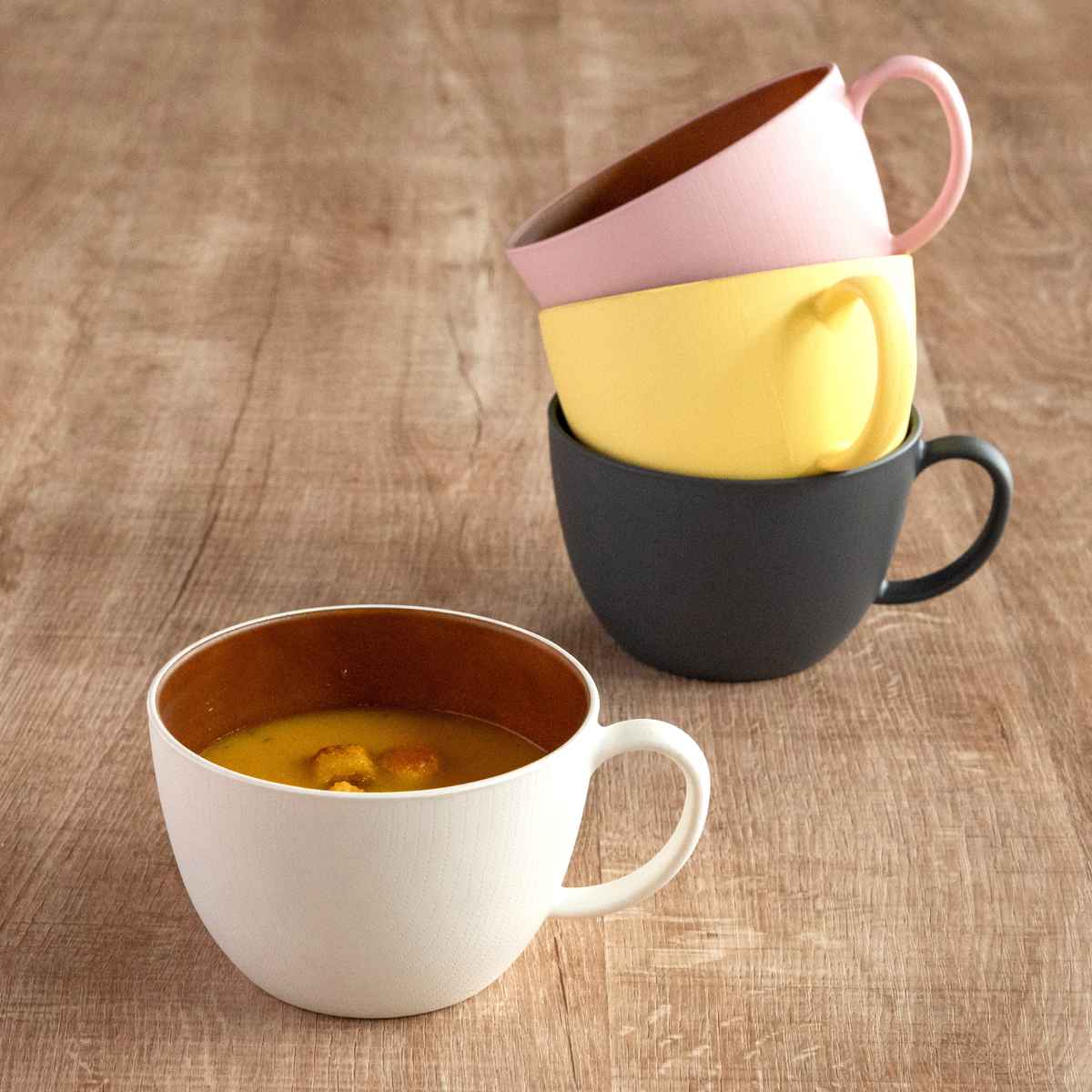 【楽天市場】スープカップ 450ml 木目調 isso ecco （ 食洗機対応 電子レンジ対応 スープマグ サラダボウル 日本製 クリーンコート加工 防汚性 撥水性 軽い 割れにくい サラダ ...