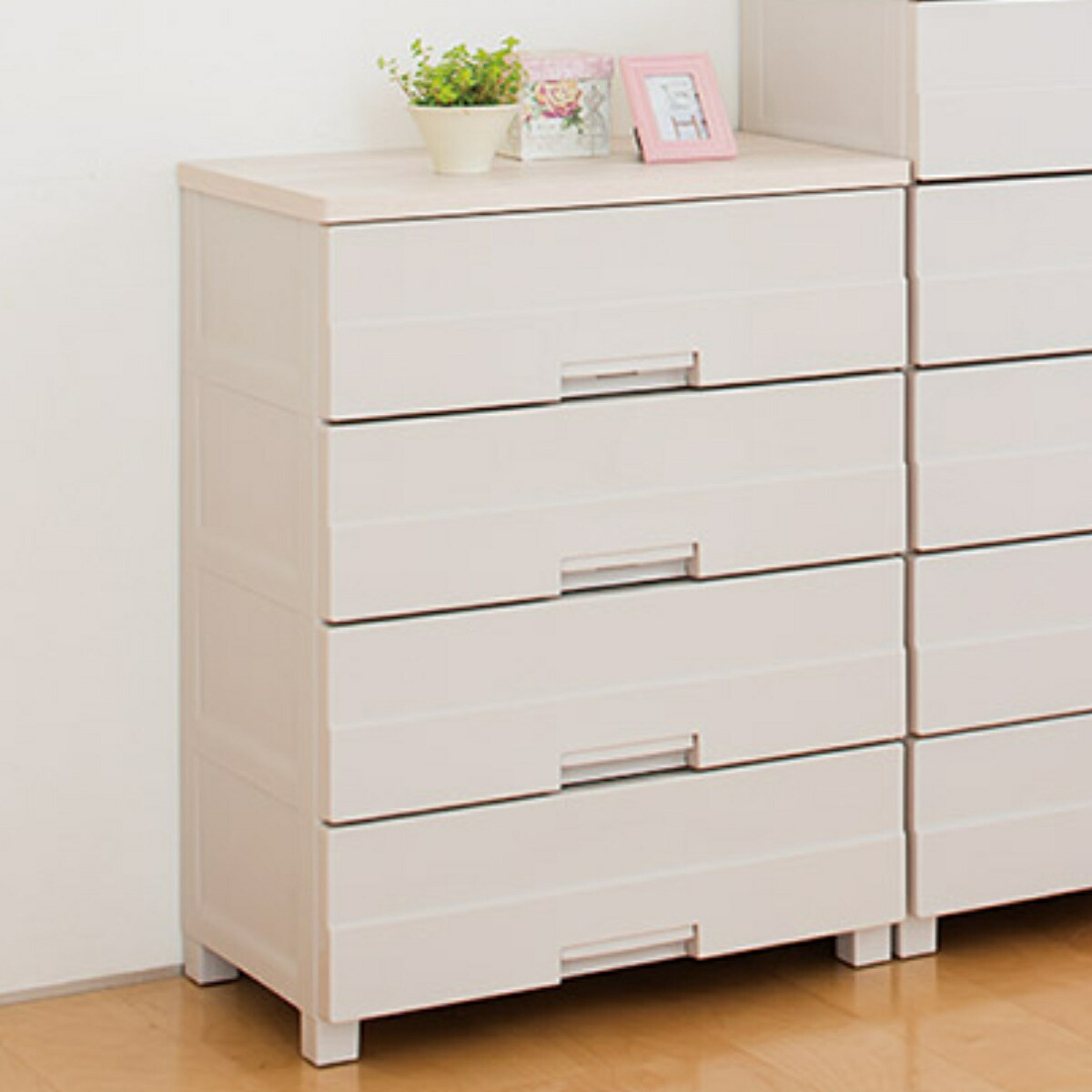 【楽天市場】チェスト プラスチック 4段 フィッツプラスイージー FE6504 幅65cm 完成品 日本製 （ 送料無料 タンス 箪笥 リビング収納 衣類収納 カプチーノ イージー 整理ダンス ...