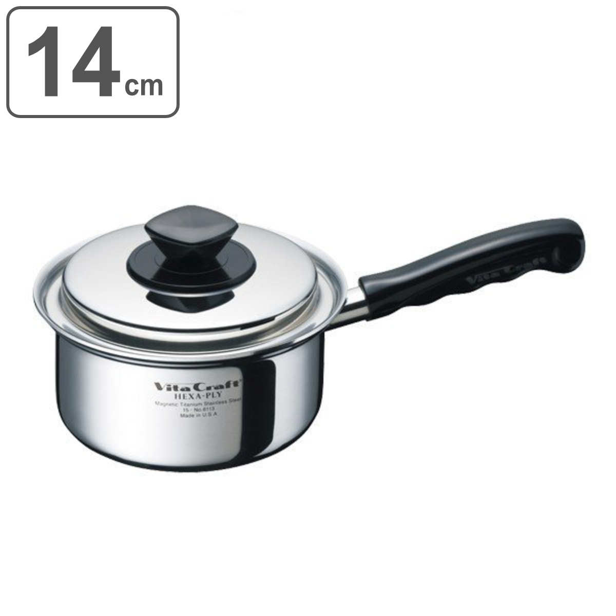 【楽天市場】Vita Craft ビタクラフト 片手鍋 14cm 1.2L ヘキサプライ No.6113 IH対応 （ 送料無料 IH ガス火 対応 ステンレス 蓋付き 片手 鍋 なべ 無水 ...