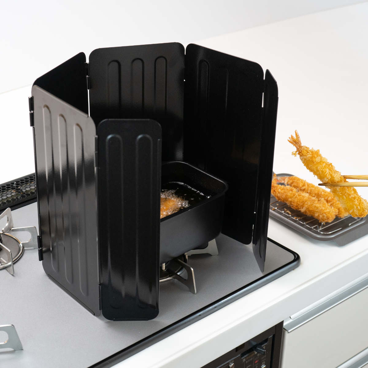 【楽天市場】レンジガード ポコフリット オイルガード 6面 （ フッ素コート 使うときだけ コンパクト 折りたたみ ih ガスコンロ コンロ ...