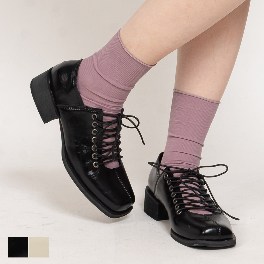 【楽天市場】バレエコア スクエアトゥ パンプス ローファー ヒール レディース 学生 ヒール あり 高め レースアップ レースアップシューズ おしゃれ かわいい 可愛い 大人 きれいめ ...