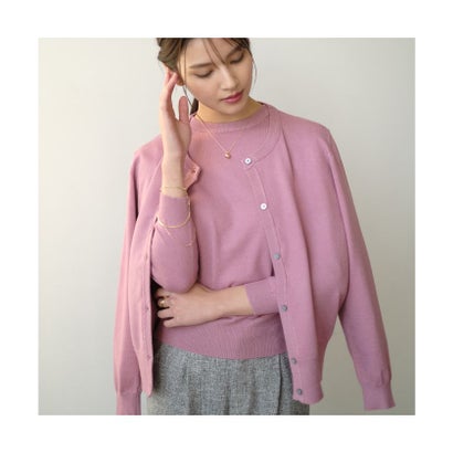 【楽天市場】アクアガレージ aquagarage アンサンブル ニット カーディガン トップス （サーモンピンク）：LOCOMALL（ロコンド ...