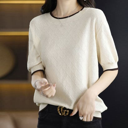 【楽天市場】パイピング サマーニット レディース半袖：LOCOMALL（ロコンド公式ストア）