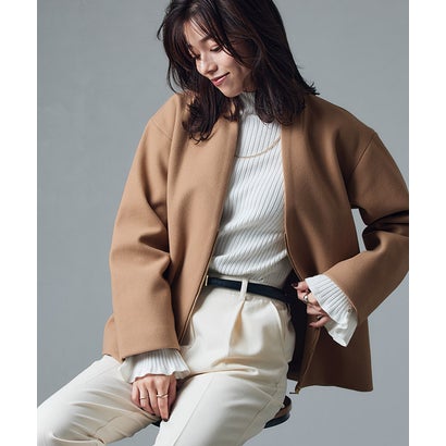 【楽天市場】マーベラス バイ ピエロ marvelous by Pierrot メルトンVネックノーカラーショートコート （キャメル ...