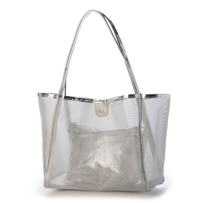 【楽天市場】カシュカシュ cache cache チュールメッシュビッグトート （SV）：LOCOMALL（ロコンド公式ストア）