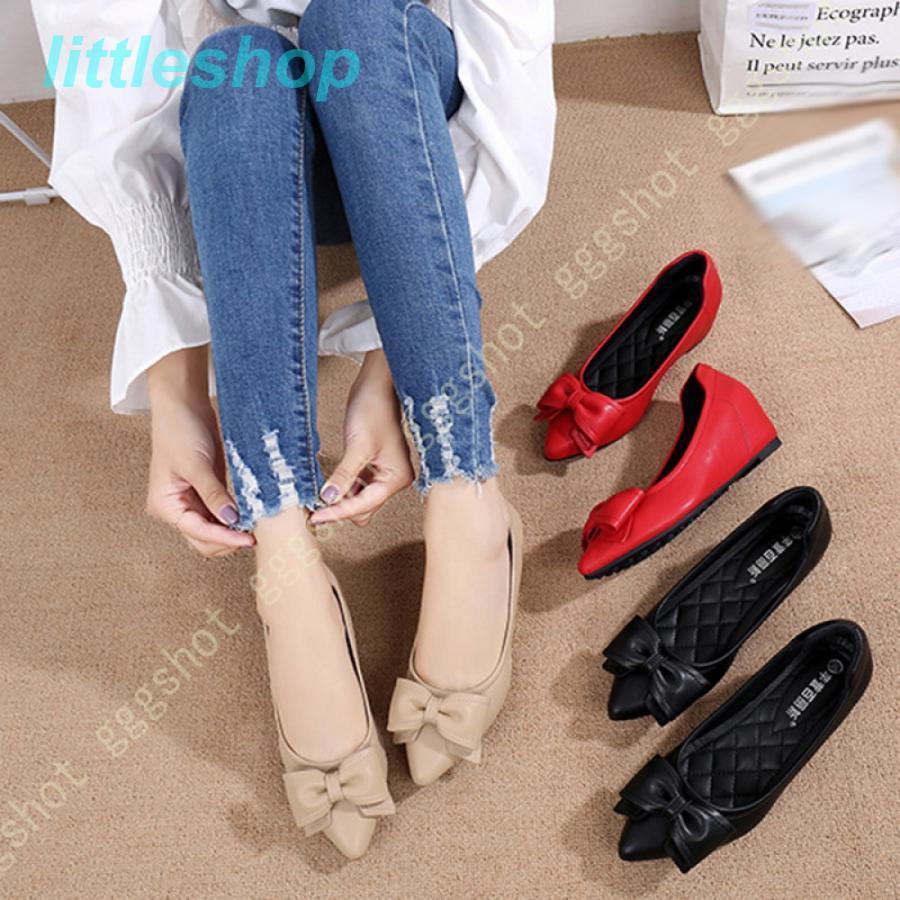 【楽天市場】走れる パンプス 痛くない ポインテッド ウエッジソール パンプス 4.5cm ヒール 美脚 パンプス シューズ ウェッジソール ローヒール レディース リボン付き：ロコストア