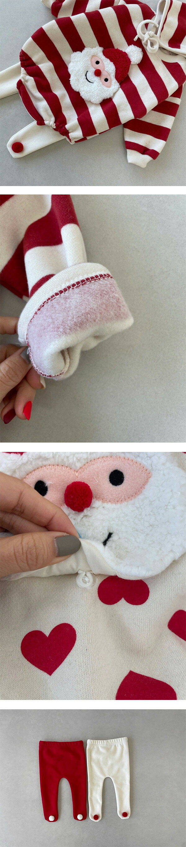 【30日限定10％OFFクーポン】ベビー ロンパース クリスマス 3点セット新生児 赤ちゃん サンタ 帽子 ズボン お揃いクリスマス ハロウィン コスチューム レッド丸玉 着ぐるみ 肌着 子供 ...