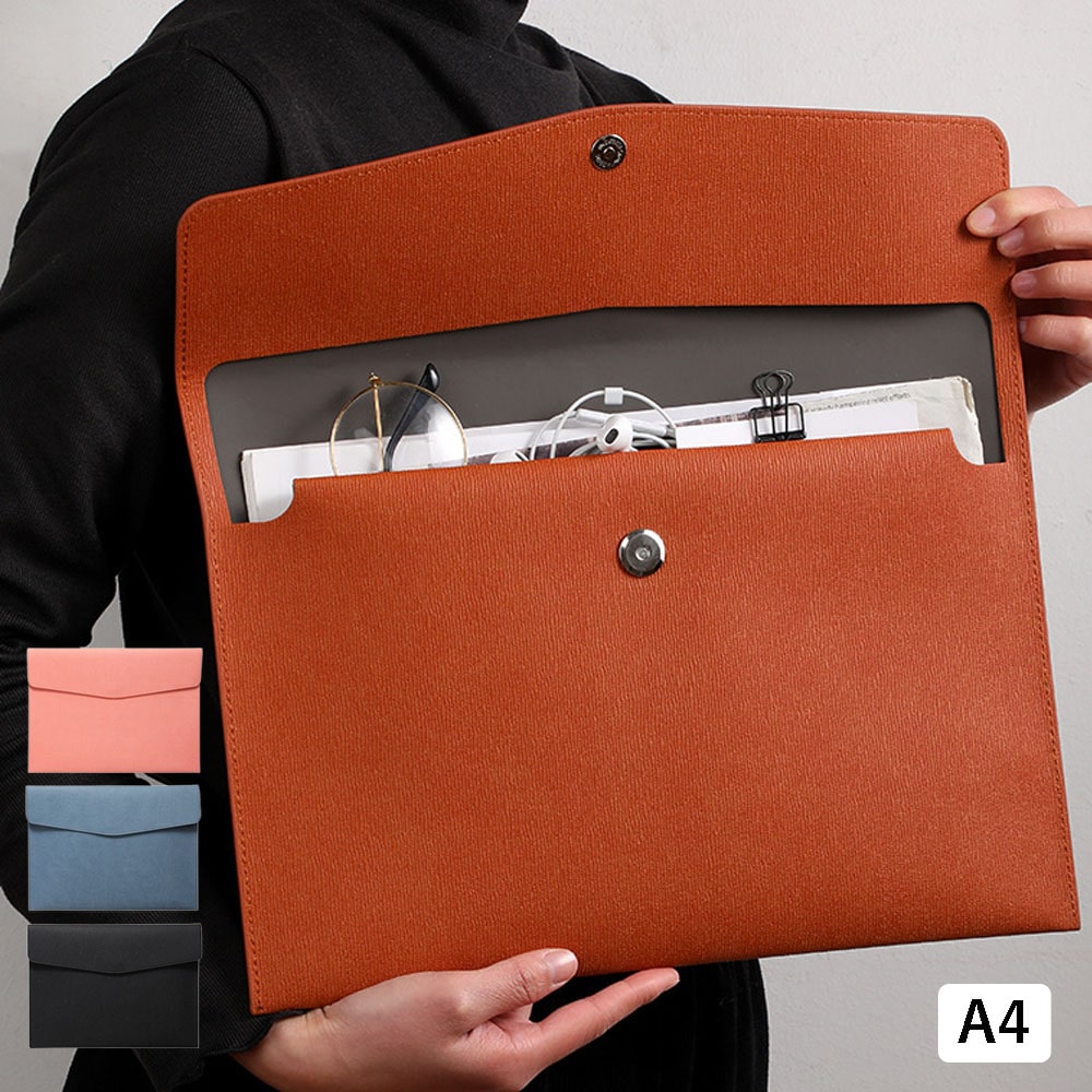 【楽天市場】【マラソン ポイント10倍】 ファイルケース A4 PU レザー 収納 おしゃれ 書類 整理 事務用品 オフィス 薄型 送料無料：ロールショップ