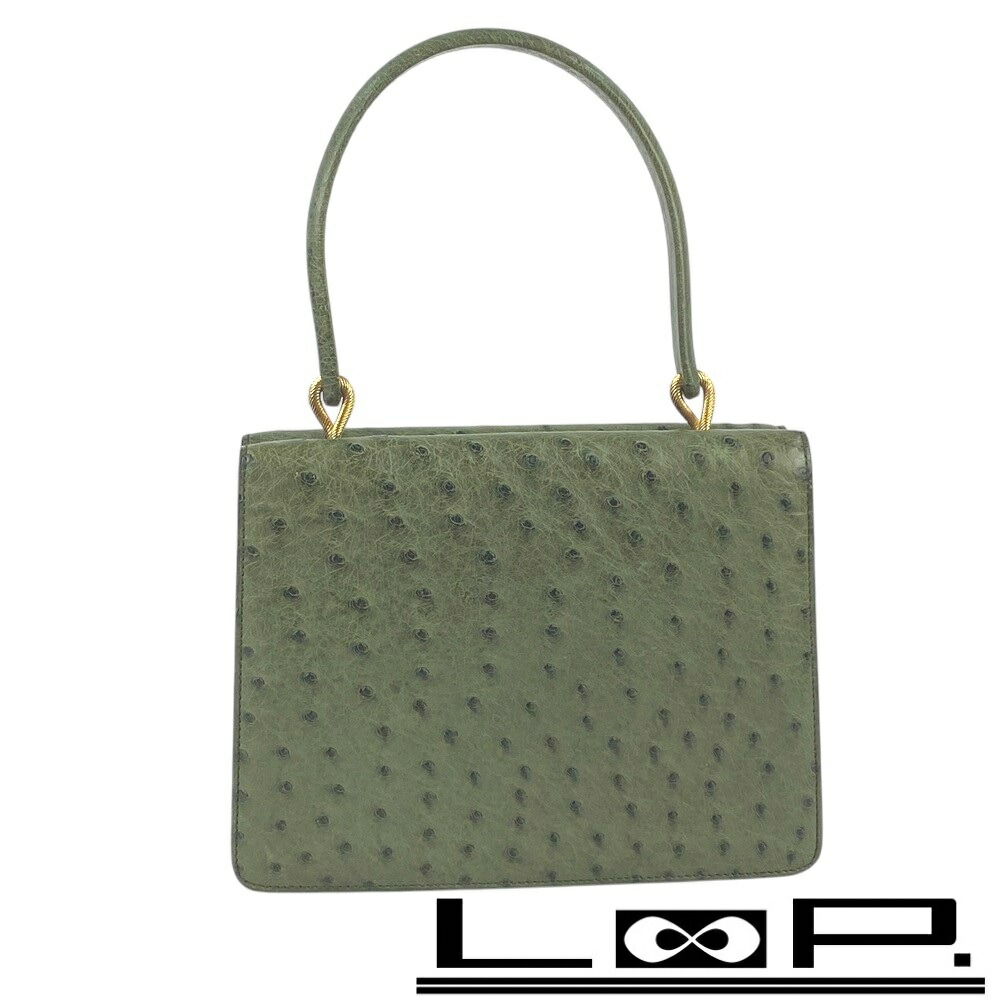 【楽天市場】SALE!!!! 美品 モラビト ヴァンドーム ハンド バッグ オーストリッチ グリーン 【317262】4 【中古 ...