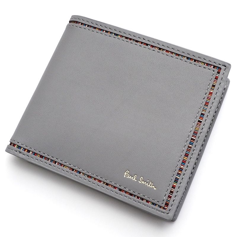 【楽天市場】新品 Paul Smith ストライプインセット レザーウォレット 2つ折り財布 グレー BPS272 ポールスミス メンズ 5CH/B06589/KEBR14/HM：LOOPSTYLE