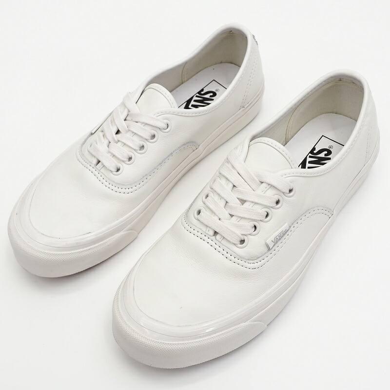 【楽天市場】未使用品 VANS Authentic レザースニーカー 【サイズ：US7.5(25.5cm)】 オールホワイト オーセンティック ...
