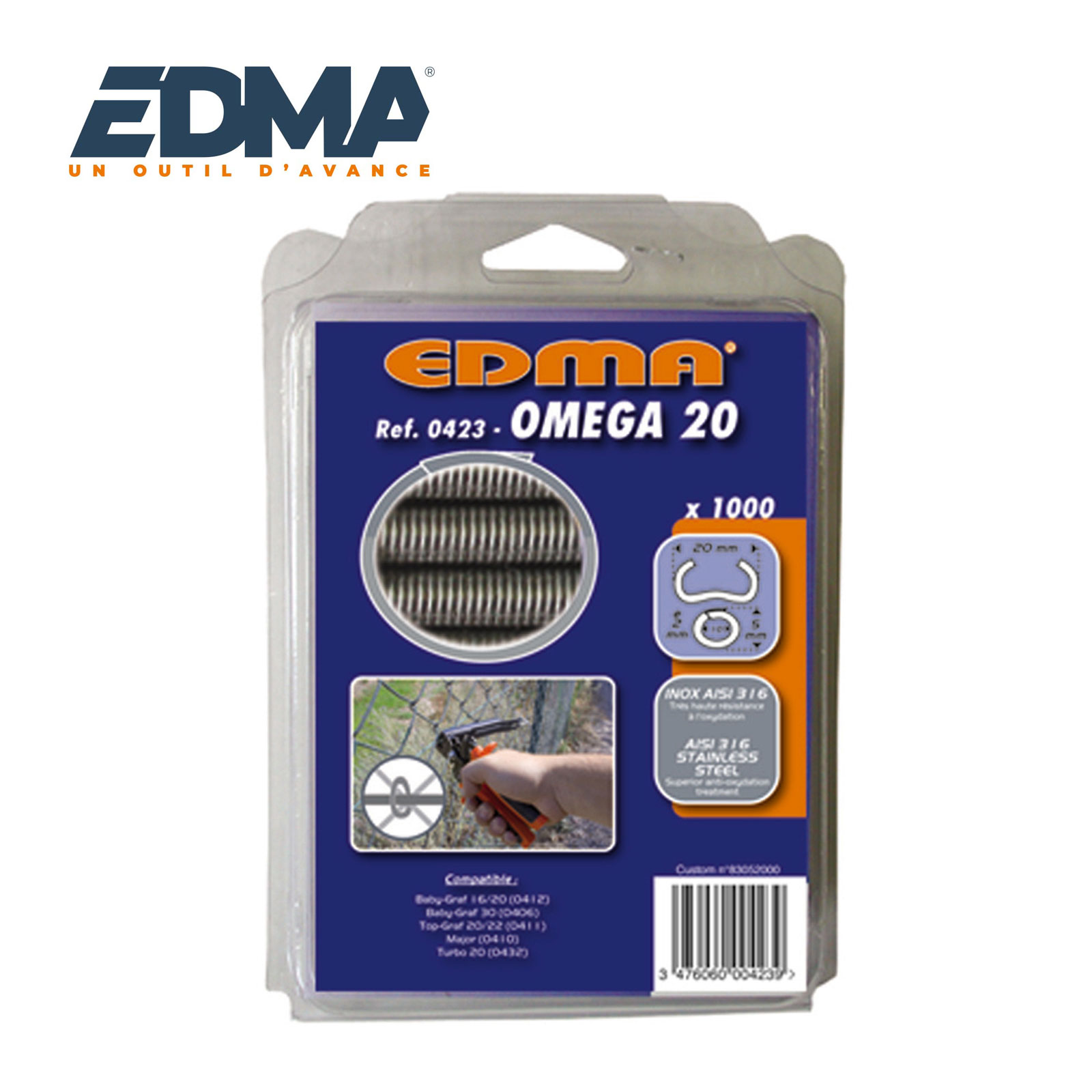 【楽天市場】オメガ20 (ステンレス) 金網フェンス用 補強工具替えリングセット 工具 1000個 DIY 固定金具 エドマ EDMA：ルーペスタジオ