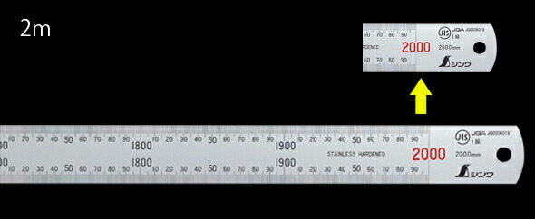 【楽天市場】直尺 シルバー 2m 赤数字入 JIS 13064 ステンレス ステン スケール 定規 シンワ測定：ルーペスタジオ