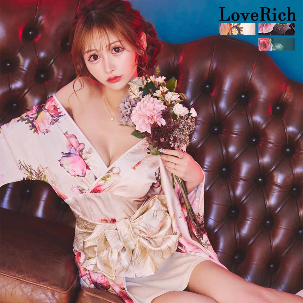 【楽天市場】1275【高級ライン】【3カラー/2点セット】 花柄 オフショル ロング 豪華 帯 リボン 花魁 着物 ドレス コスプレ イベント ハロウィン：LoveRich