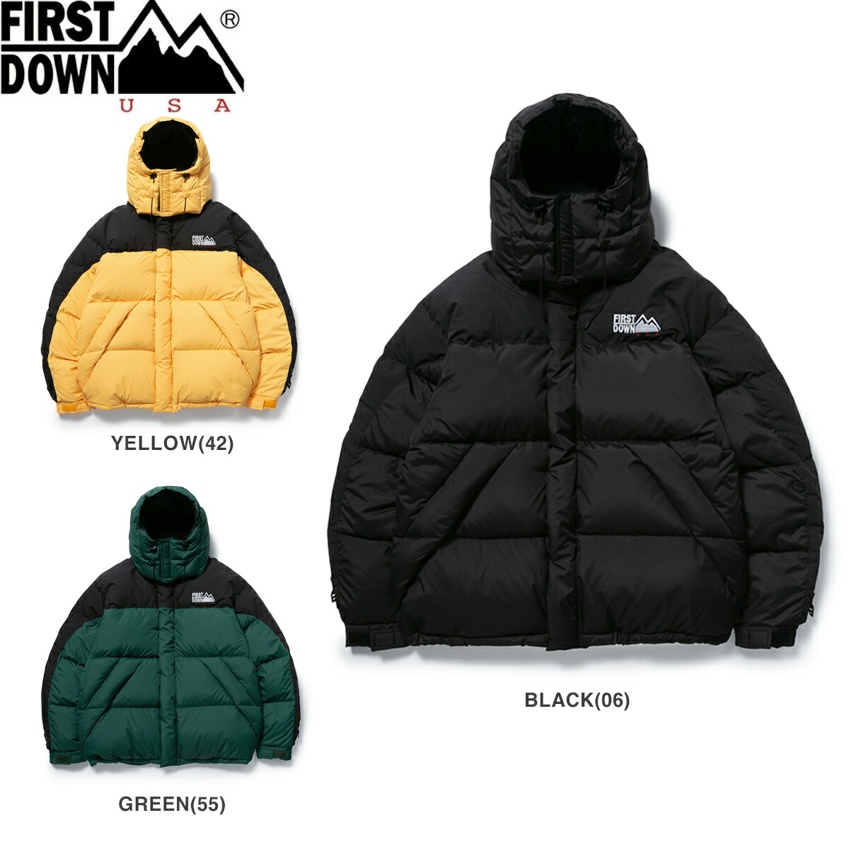 【楽天市場】【プライスダウン】 FIRST DOWN BUGGY DOWN JACKET ファーストダウン バギー ダウン ジャケット メンズ アウター 上着 秋冬 BLACK YELLOW ...