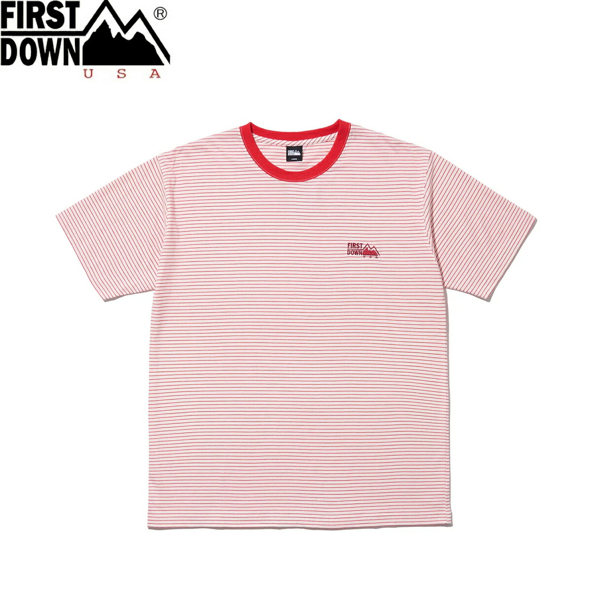 【楽天市場】FIRST DOWN S/S TEE COTTON JERSEY ファーストダウン ショートスリーブ Tシャツ コットンジャージ メンズ レディース トップス 半袖Tシャツ RED ...