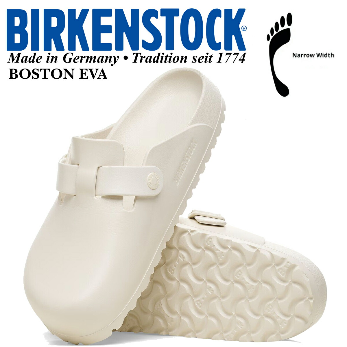 【楽天市場】【ビルケンシュトック ボストン EVA ナローフィット エッグシェル】BIRKENSTOCK BOSTON EVA (NARROW ...