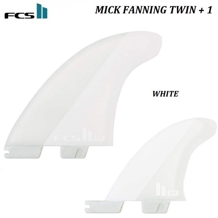 【楽天市場】【FCS2ステッカー付/国内正規品・送料無料】 FCS II FIN MICK FANNING TWIN +1 STABILISER WHITE MF H4 M-L X-LARGE ...