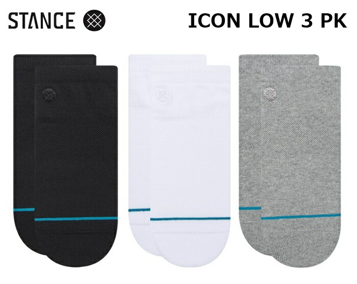【楽天市場】【STANCE/スタンス】 国内正規品 ICON LOW 3 PACK 3足セット 3PACK アイコン ロー くるぶし ...