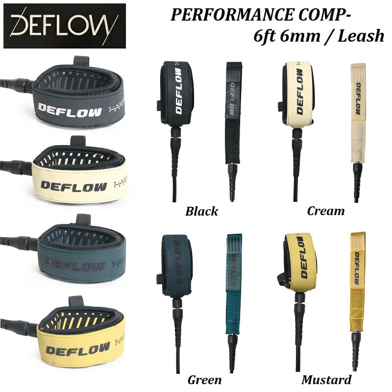 【楽天市場】2024 【 正規品 送料無料 】DEFLOW SURF PERFORMANCE COMP - 6ft 6mm リーシュ コード ...