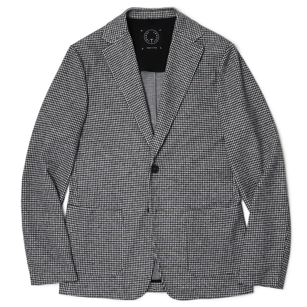 【楽天市場】ティージャケット / T-JACKET / シャツ ジャケット / シングル / ミニチェック柄 / フランネル ジャージー / 419-12010005 【153.ブラック ...