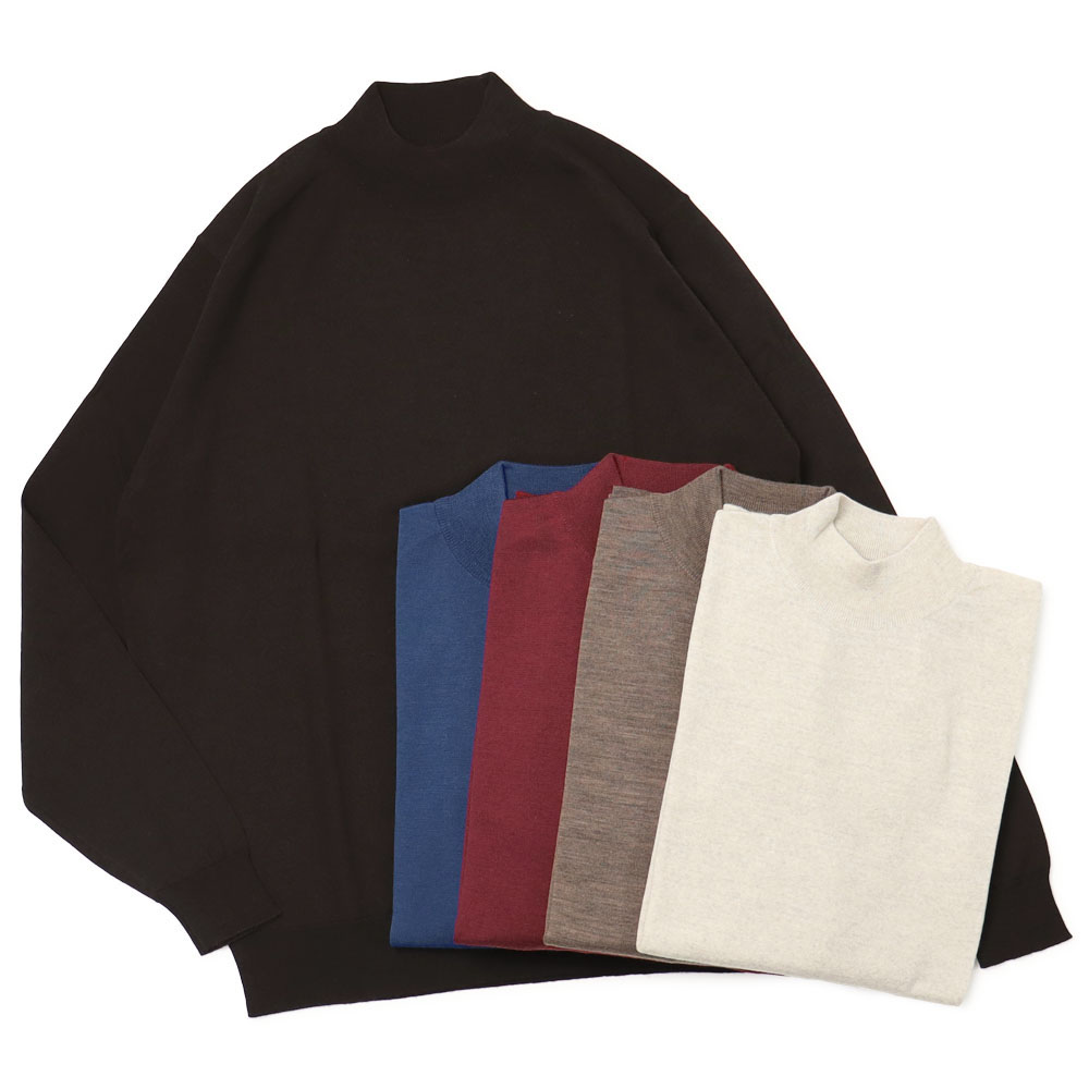 【楽天市場】ジョンスメドレー / JOHN SMEDLEY / キルディ / KILDAY / モックネック ニット / 30G メリノウール ...