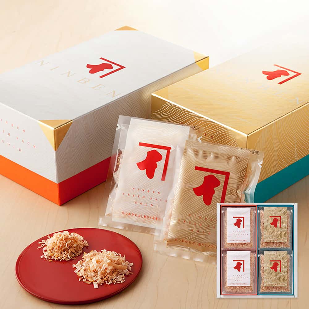 【楽天市場】東京・日本橋 「にんべん」 鰹節フレッシュパックゴールド詰合せ （糸削り血合い抜き2.5g×10、ソフト削り血合い抜き2.5g×10） / かつお節 本枯鰹節 送料無料：ルフト