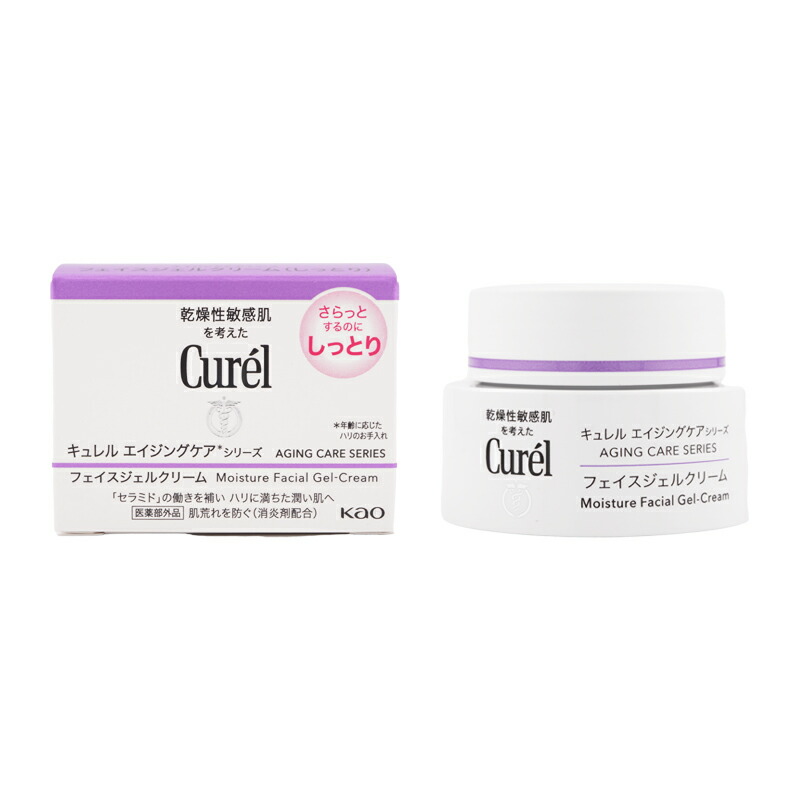 【楽天市場】Curel キュレル エイジングケアシリーズ フェイスジェルクリーム 40g 無香料 無着色 アルコールフリー 消炎剤配合[ギフト ...