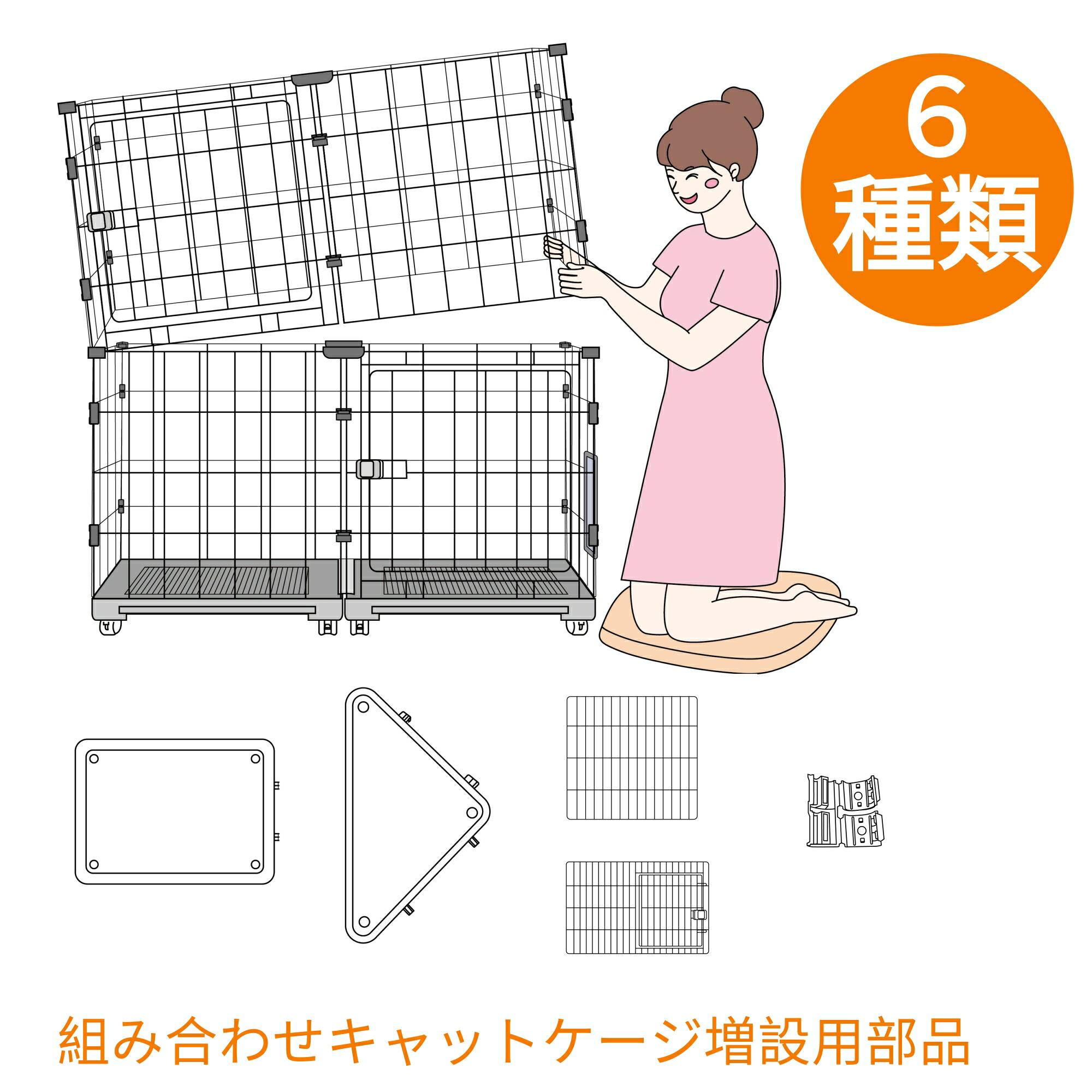 【楽天市場】当店の自由組合キャットケージ専用（ケージ番号hc00678） 取り替え用部品 増設用部品 猫 ペット MOTASAN：LuckyNavi