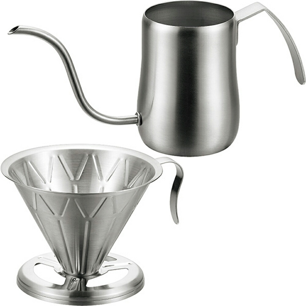 【楽天市場】よこやま 燕熟の技 コーヒードリップポット 420mLサテン＆コーヒードリッパー EJC-700 （日本製）：キッチン応援隊！ラッキークィーン