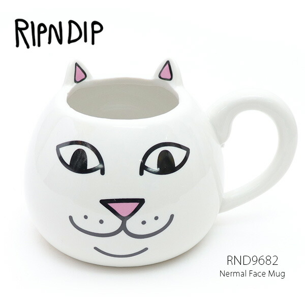 【楽天市場】リップンディップ/RIPNDIP RND9682 Nermal Face Mug マグカップ ガラス ロードナーマル ネコ 雑貨 ...