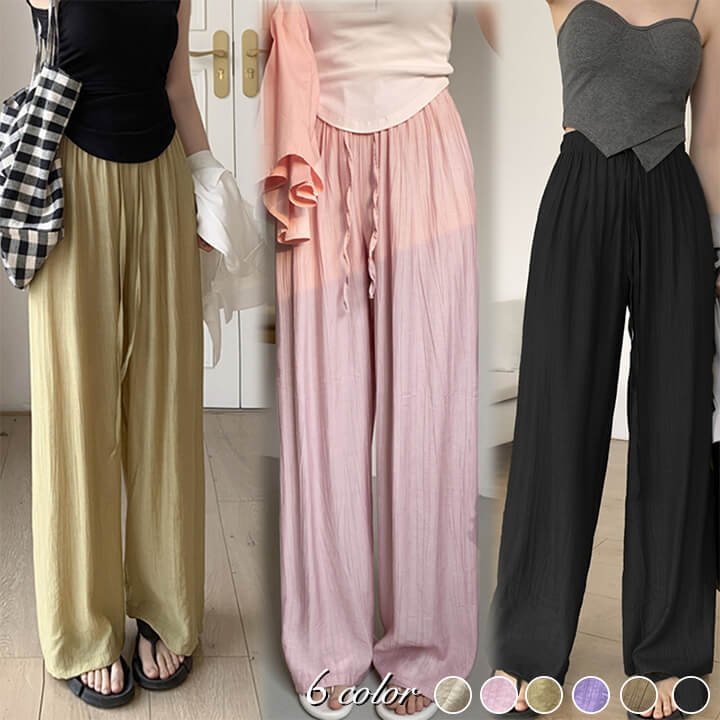 【楽天市場】2A5【送料無料】ワイドパンツレディース 6カラー ワイド パンツ 大きいサイズ ストレート 体型カバー 美脚 体型カバー 着痩せ ...