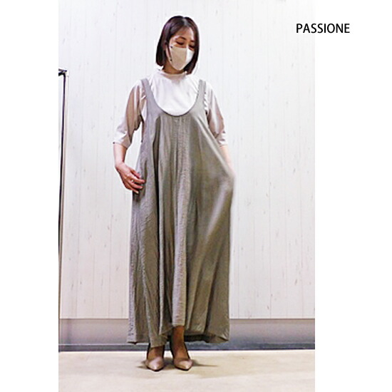 【楽天市場】PASSIONE しっとり落ち感のあるシャラシャラジャンパースカート（レディース）526106：Luna-Nimes STORE