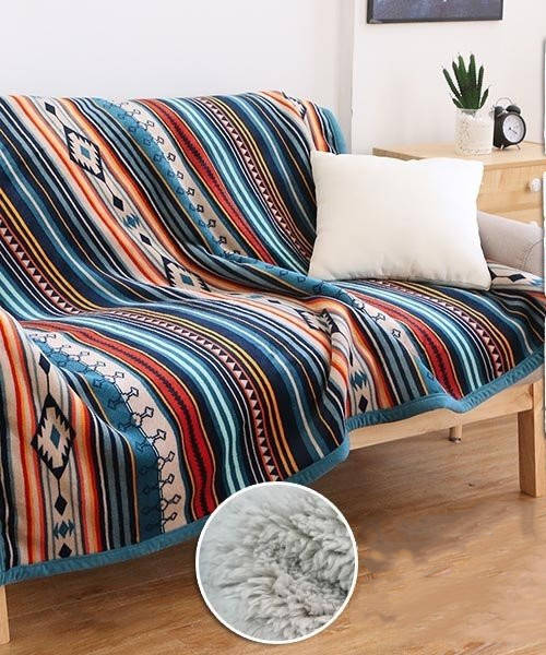 【楽天市場】フランネル ボア エスニック 厚手 ボア ハイボリューム 毛布 あったか 秋 冬用 ブランケット 暖かい 掛毛布 掛け布団 冬 ...