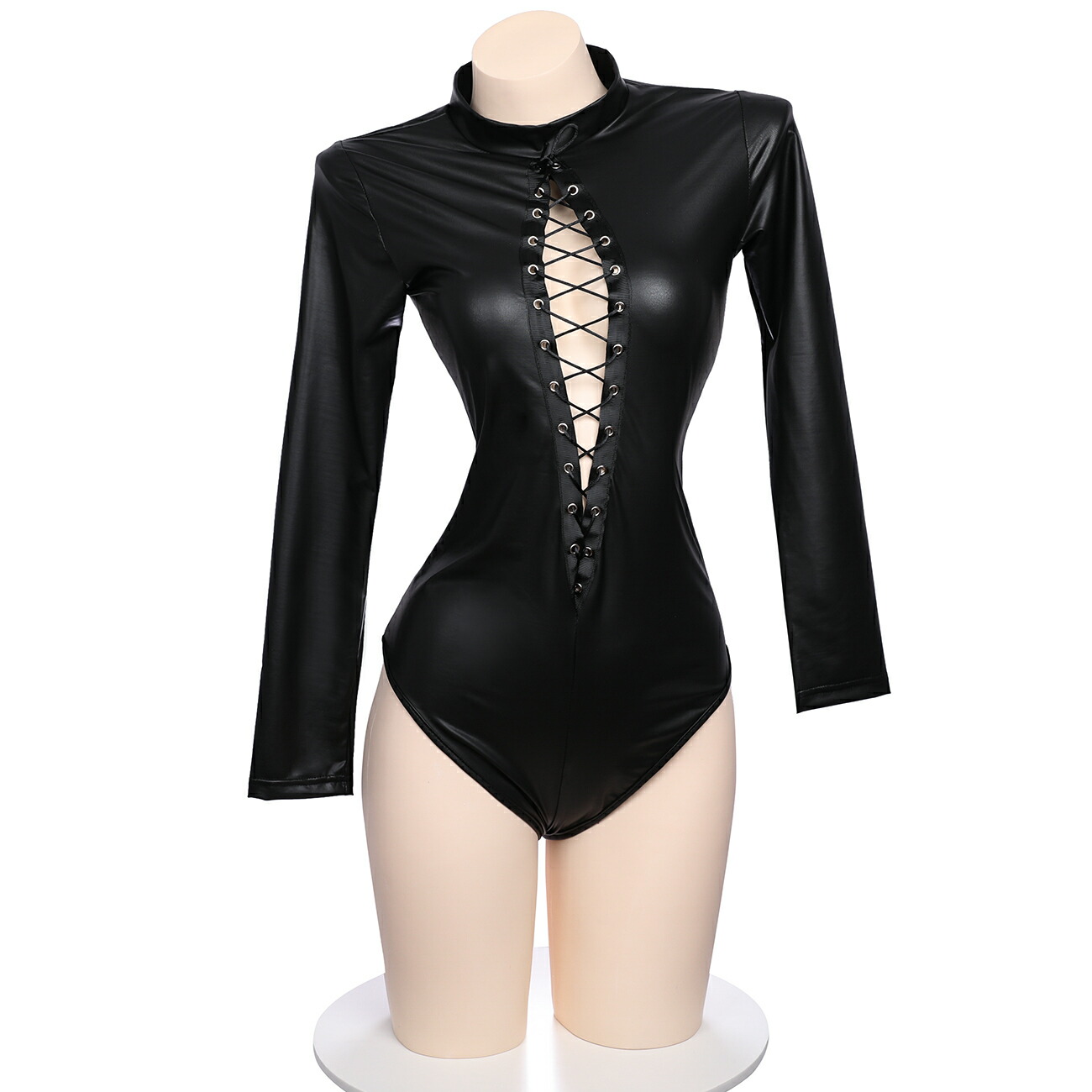 【楽天市場】SENMHS コスプレ セクシースク水レザー風 PU 前ジップ レ 衣装 ボンデージ ボディコン エナメル レザー PVC 女王様 メタリック フロントジップ ハロウィン ...