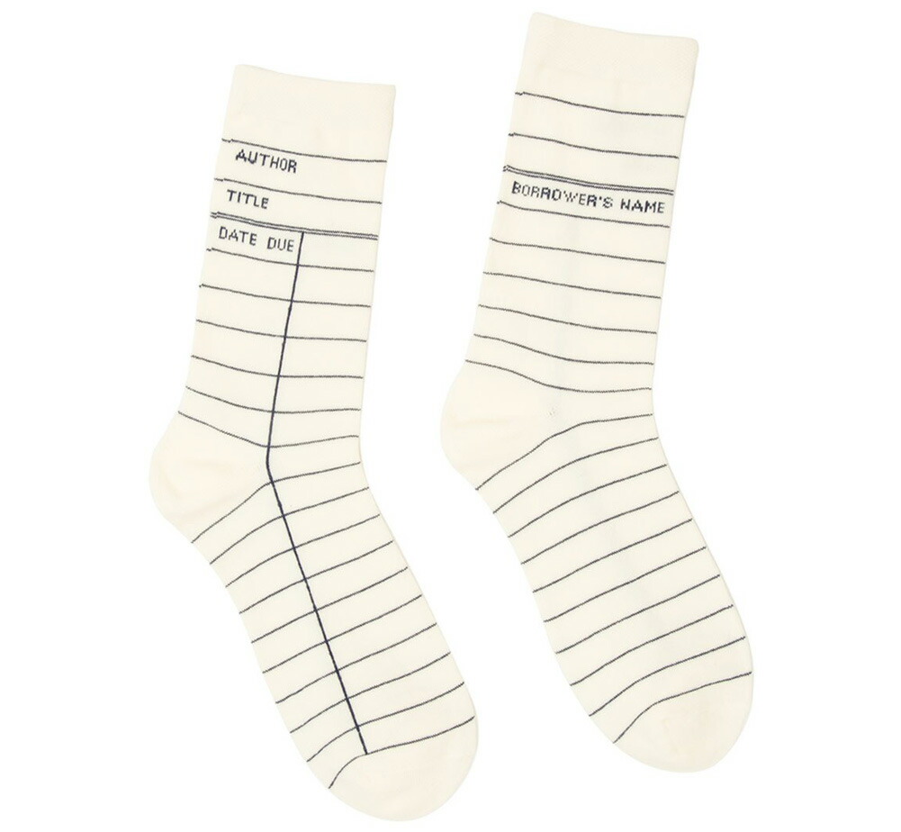 【楽天市場】[Out of Print] Library Card Socks (White) - ライブラリ・カード ソックス：Lury