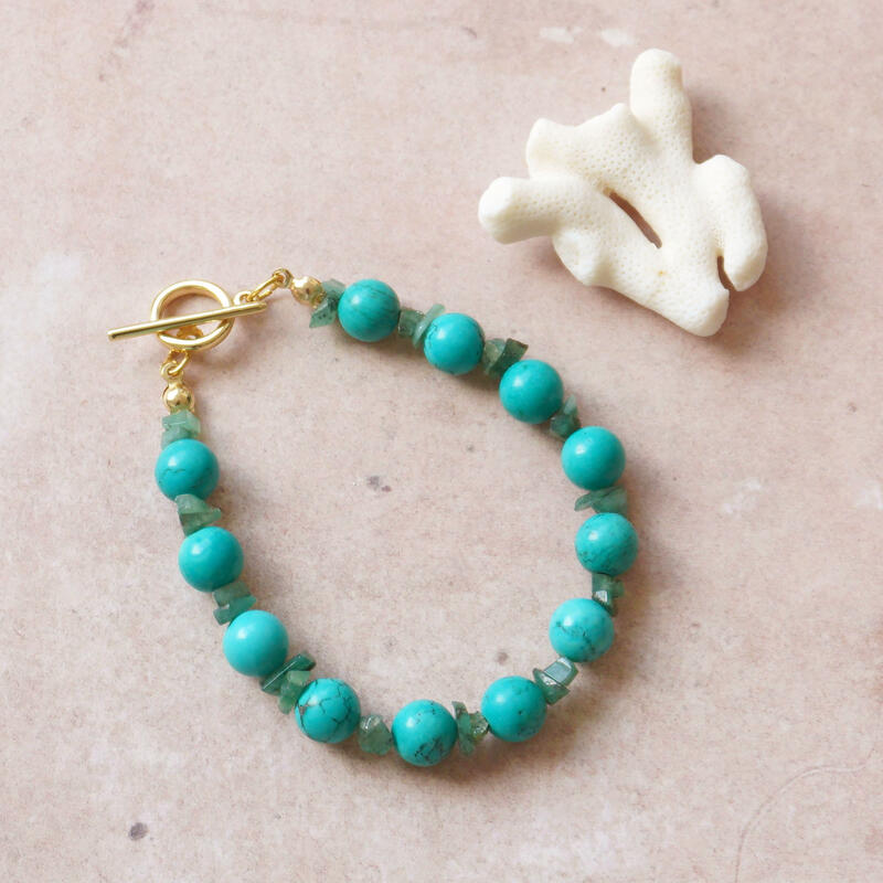 【楽天市場】ターコイズ天然石のブレスレット ラブリ LUVRI 金属アレルギー対応：ラブリ