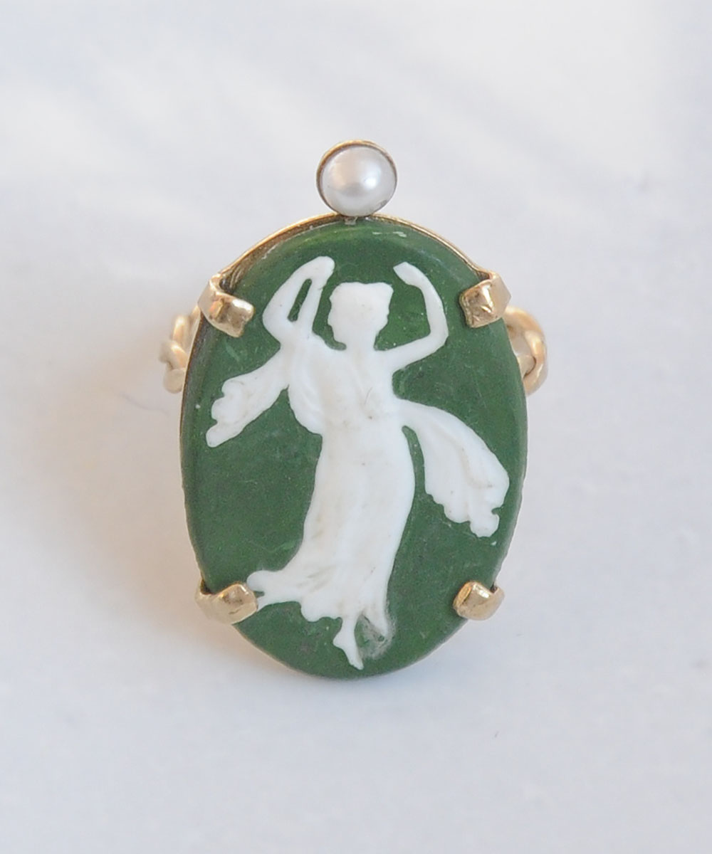 【楽天市場】ジュンコパリ JUNCO PARIS ヴィンテージ カメオリング グリーン：ラブリ