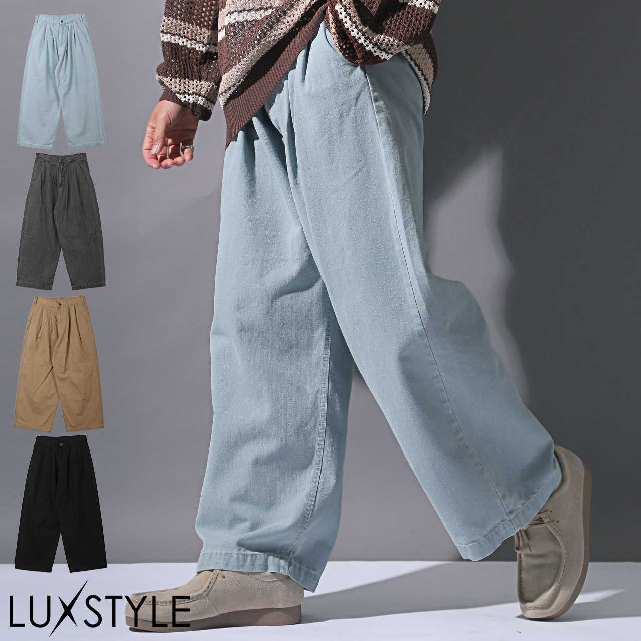 【楽天市場】 送料無料 ワイドパンツ メンズ ストレート ツータック【2タックワイドストレートパンツ】メンズパンツ スラックス ワークパンツ ...